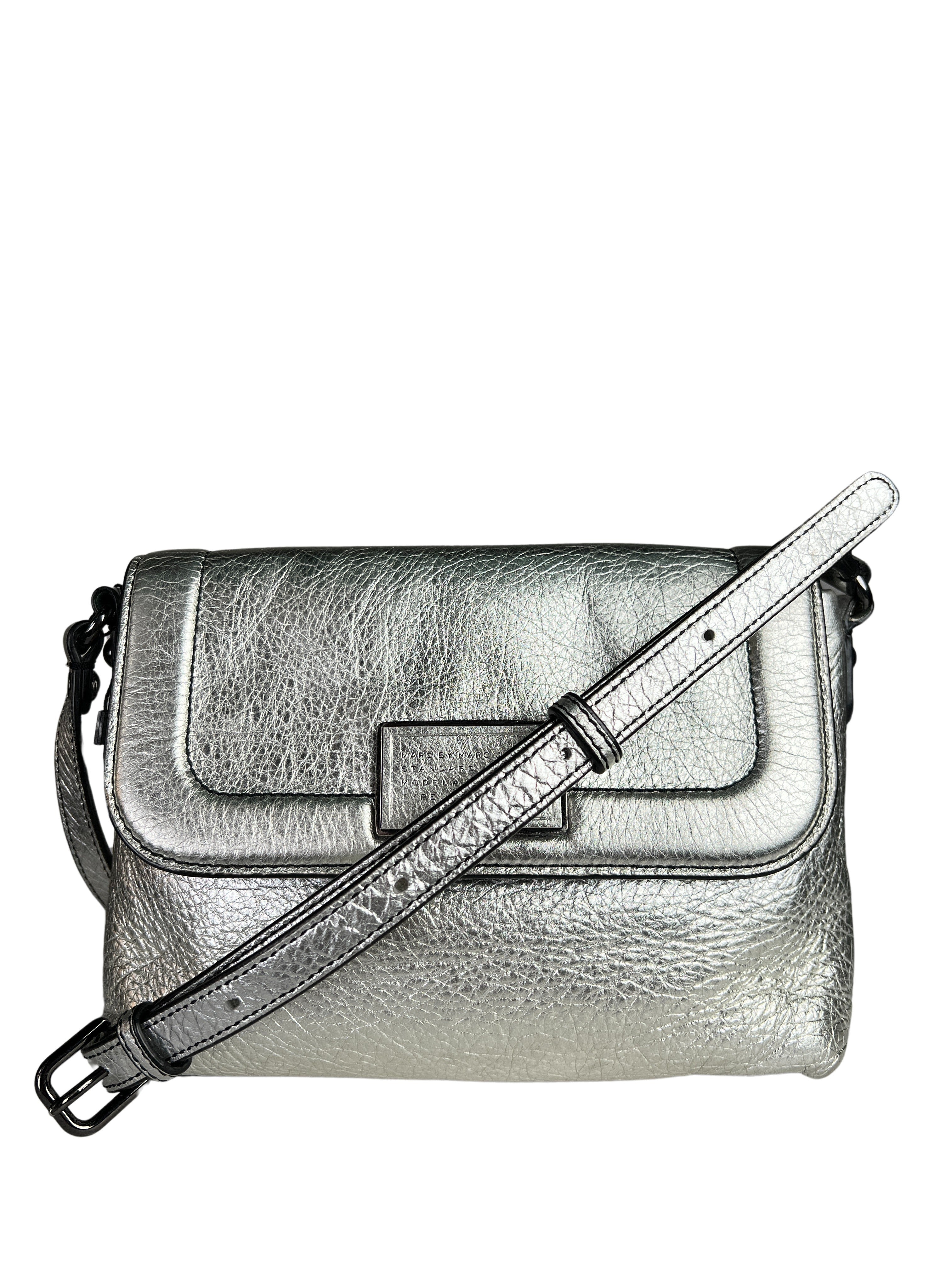 Bandolera Cuero Plateada - MARC JACOBS – Market People
