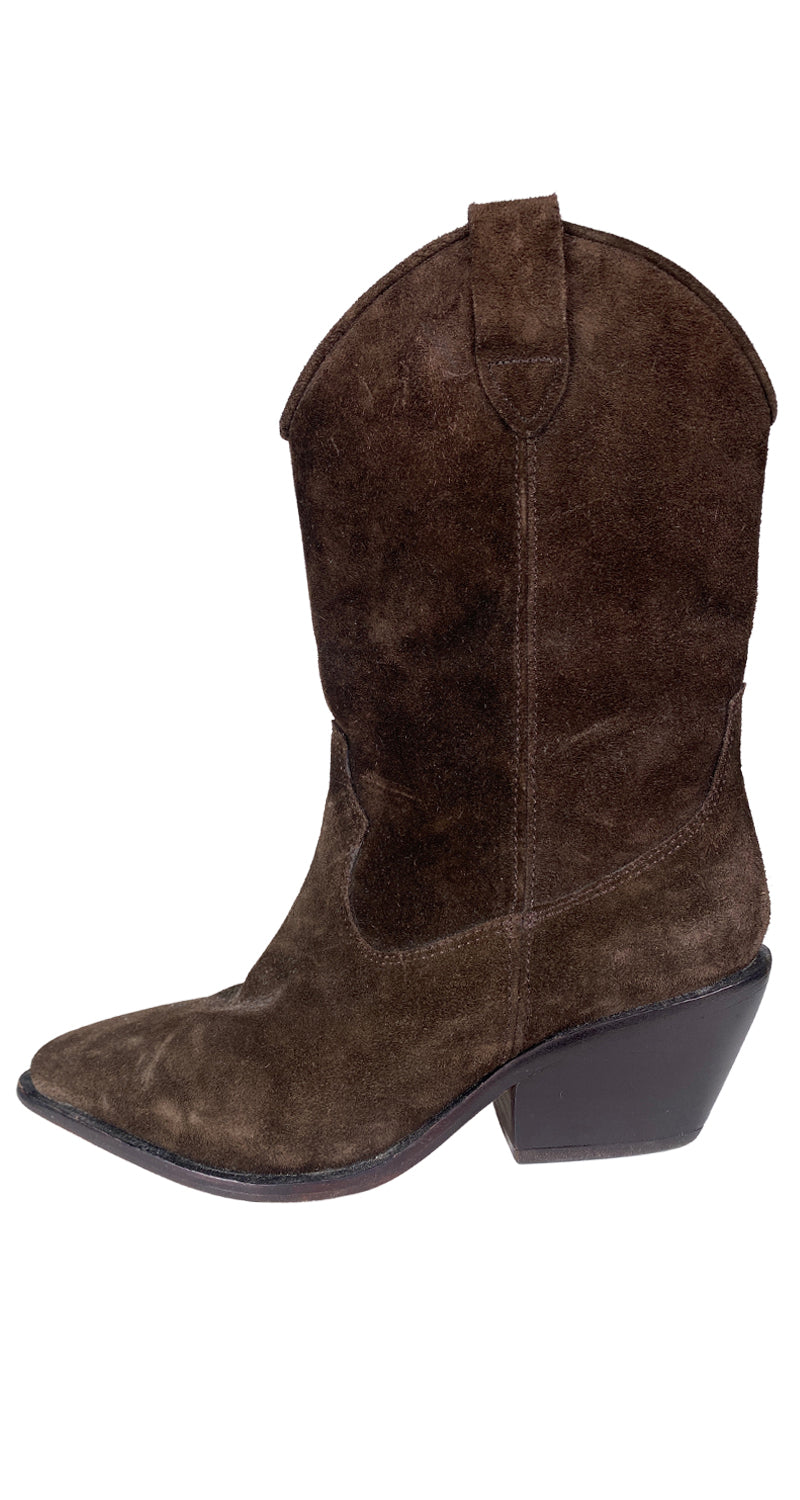 Botas Cowboy Gamuza Café - CHER – Market People
